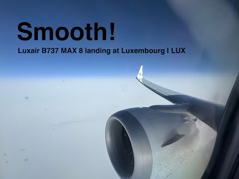 [Landing only] Luxair Luxembourg Airlines Boeing 737 MAX 8 landing at Luxembourg-Findel, Luxembourg