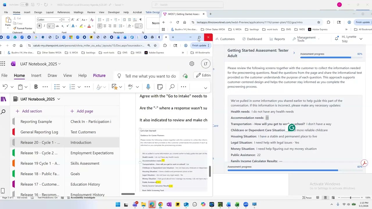 Session 94: IWDS 2.0 Local Discovery - May 1, 2026 - Getting Started Assessment UAT Feedback