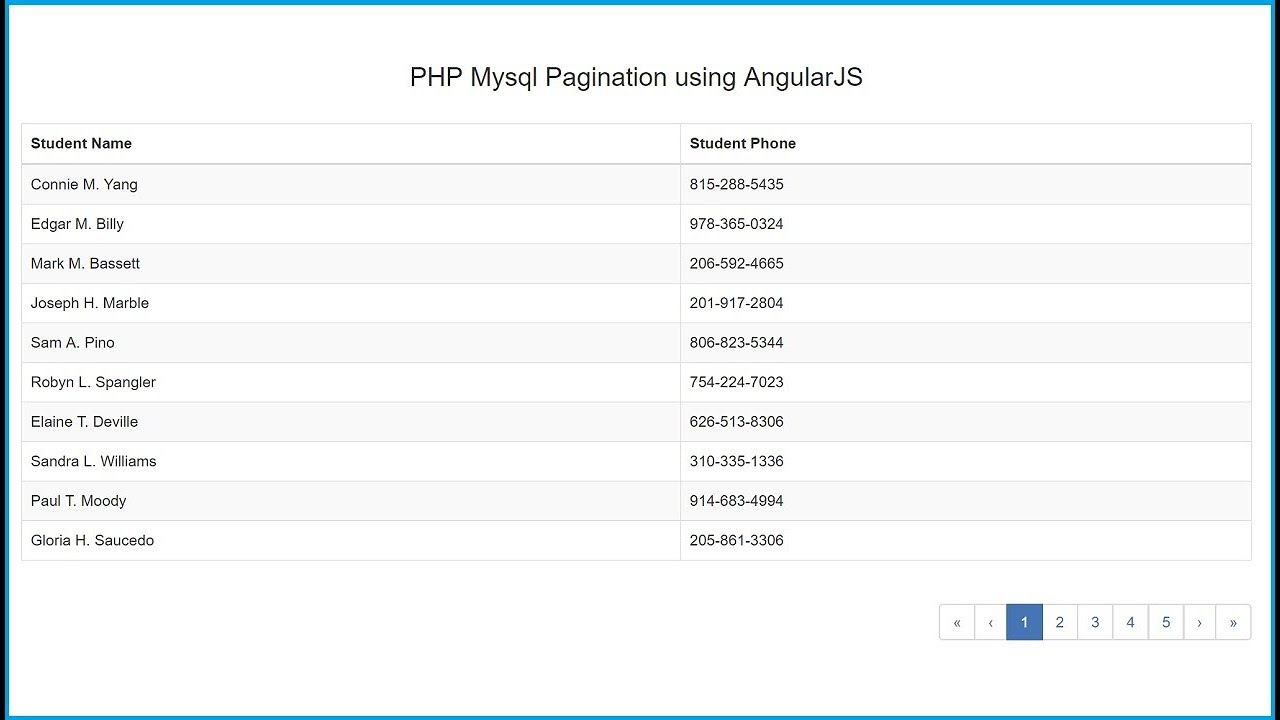 Pagination in PHP using AngularJS