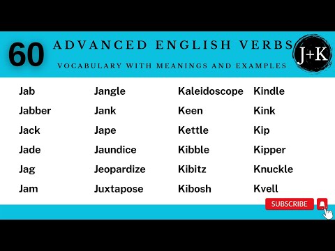 60 ADVANCED ENGLISH VERBS | Starting with the letter "J" and "K" | Meanings and Examples + PDF
