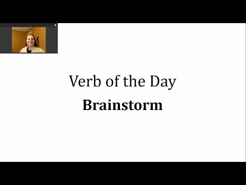 Verb of the Day - Brainstorm