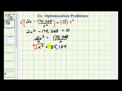 Ex: Optimization – Minimize the Surface Area of a Box with a Given Volume | Math Help from ...