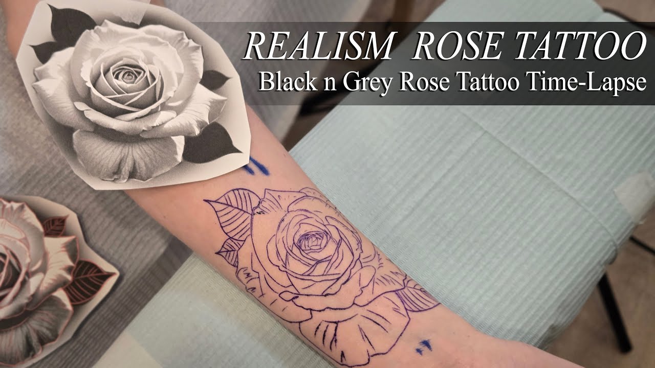 ROSE TATTOO | Realistic Black & Grey Rose
