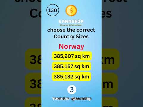 General Knowledge Question and Answer part 130:- Guess country area size quiz #earnship #bigcountry