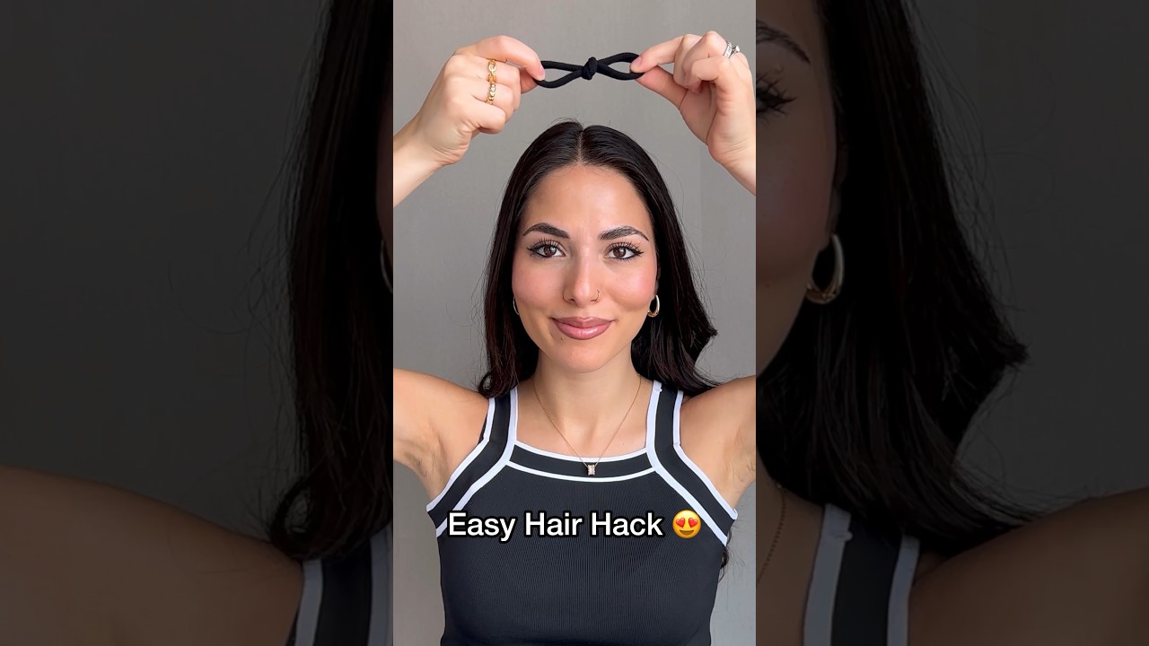 Easy hair hack for medium and long hair 👀🖤 #hairstyles #hairhacks #hair #sho#explorepage