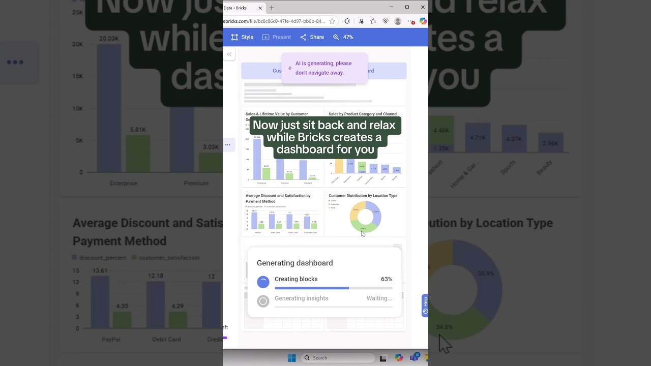 Create an entire dashboard in the click of a button with this new tool. 🤯 #bricks #ai #excel