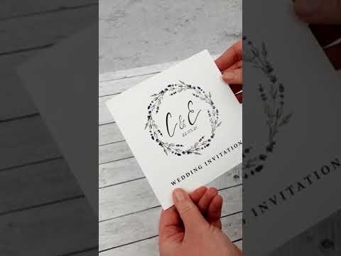 Lavender Wedding Stationery Collection: Square Fold Printed Card Invitation