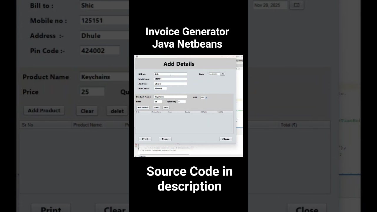 Invoice Generator in java Netbeans https://github.com/Shivvw/Invoice-Genrator.   #java #invoice