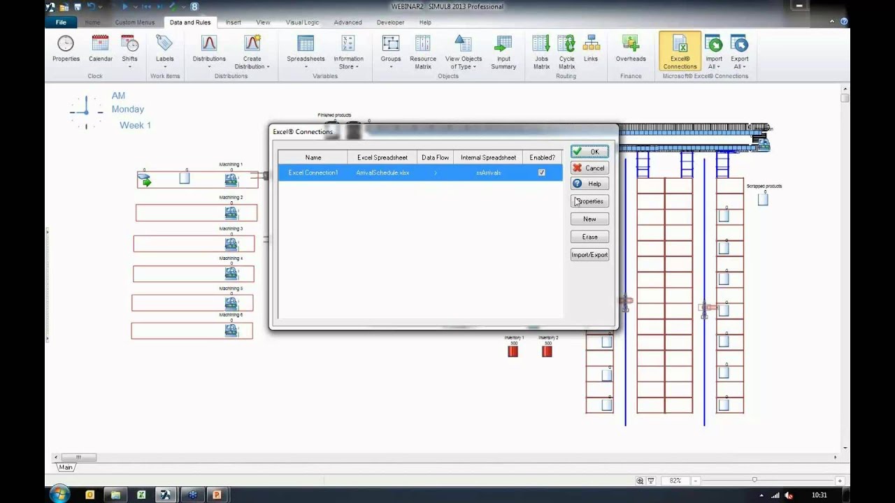 Excel Connections Feature Demo in SIMUL8