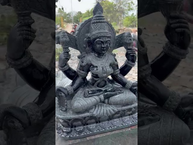 God Stone Statue - Black Granite Stone Lakshmi Devi with Akshamala ...