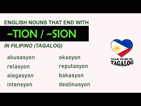 Suffix -TION of English Nouns in Tagalog | Learn Tagalog Grammar | Filipino Vocabulary Words