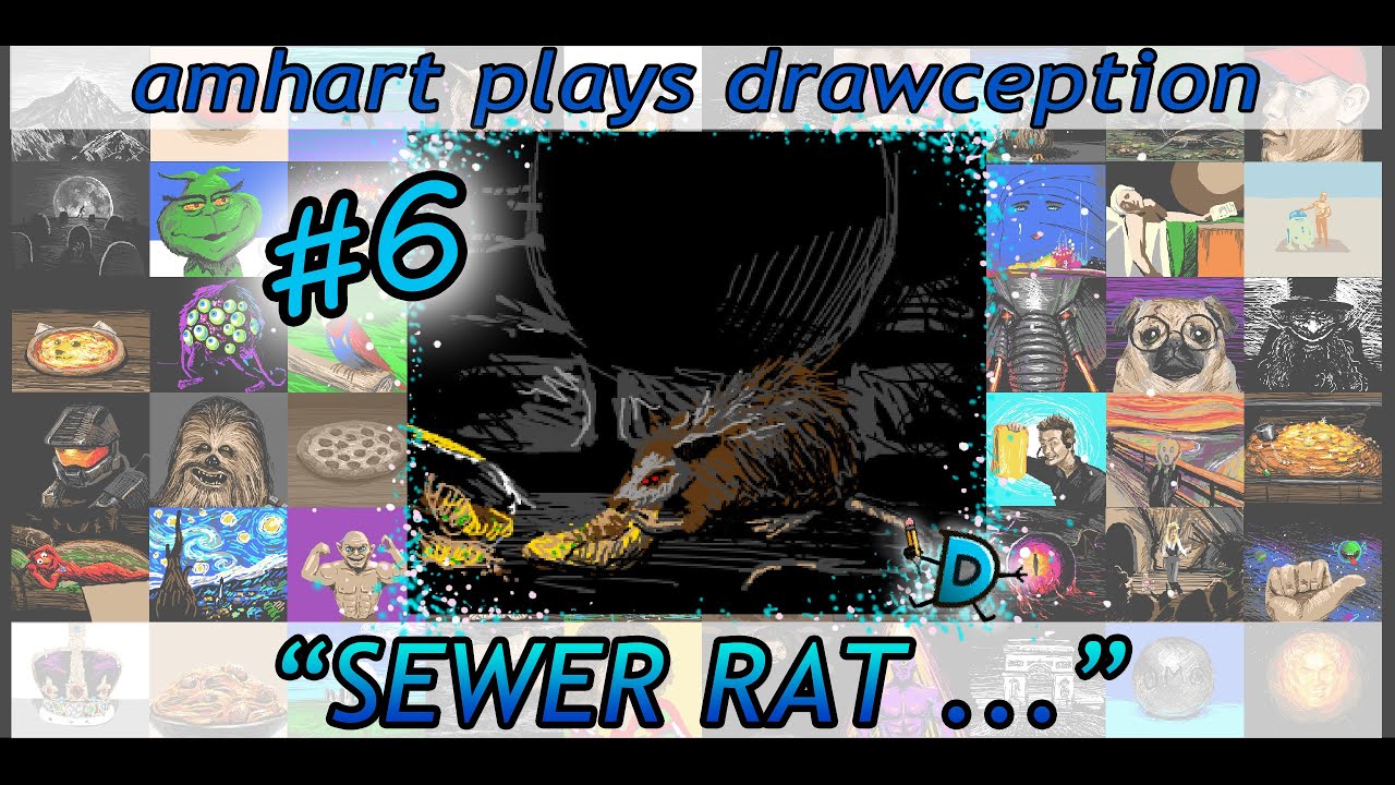 Amhart Plays Drawception - Drawing #6: Sewer Rat Eating Chips
