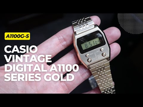 Casio Vintage Digital A1100 Series Gold A1100G-5