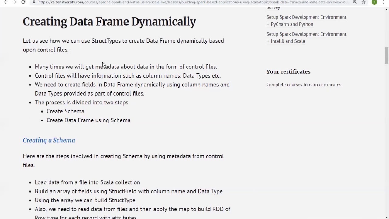 Spark Data Frames and Data Sets - Overview of APIs - Create Data Frames Dynamically - Introduction