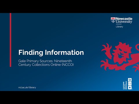 Finding Information: Gale Primary Sources - Nineteenth Century Collections Online (NCCO)