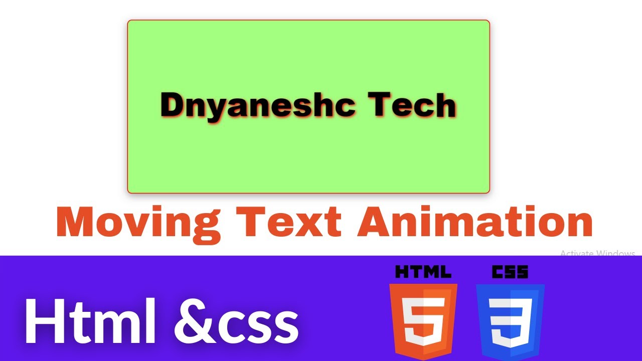 Moving Text Animation Using Html, CSS AND JAVASCRIPT