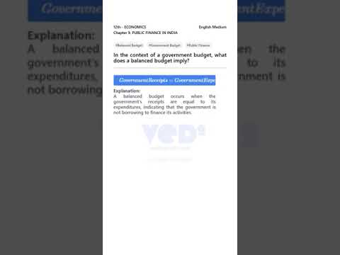 Balanced Budget Explained | 12th Economics