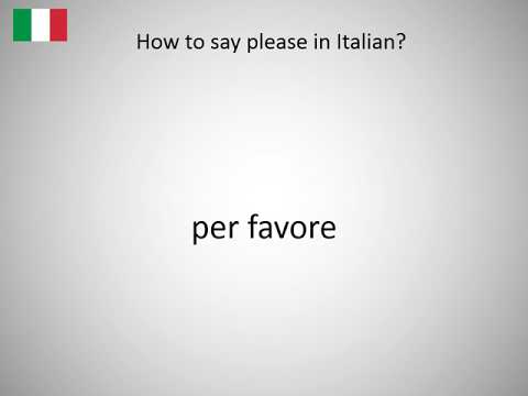 How to say please in Italian?