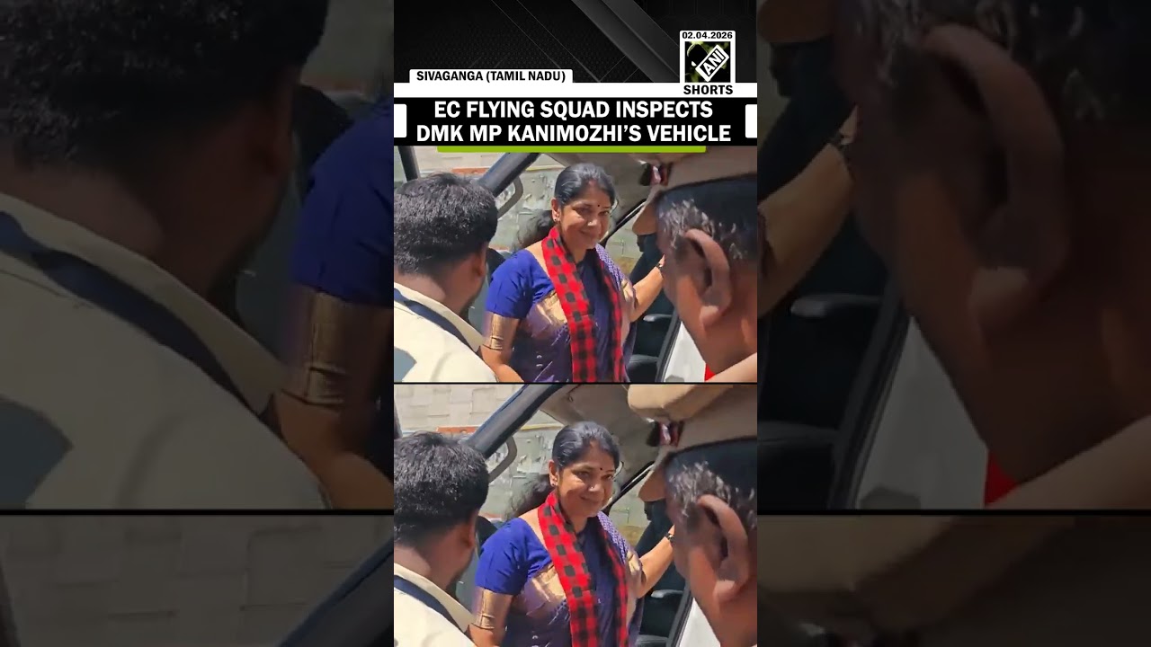 Team of EC’s flying squad conducts checking of DMK MP Kanimozhi’s vehicle during election period
