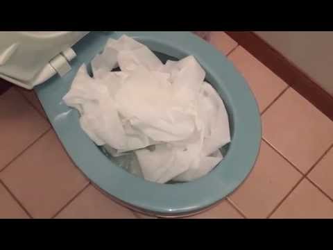 1967 American Standard Cadet Flushing MASSIVE Amount Of Toilet Paper