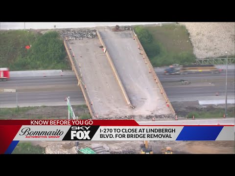 Tear down of Lindbergh Bridge in Hazelwood closes lanes of 270