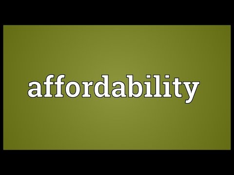 Affordability Meaning