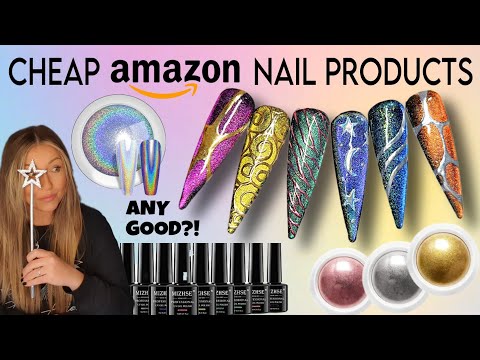 π€ CHEAP Nail Products | Are They Any Good? | Testing Amazon Nails Art | Easy Cateye Chrome Holo