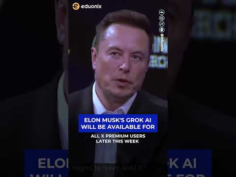 Elon Musk's Grok AI will be available for all X Premium users later this week #eduonix #ai #elonmusk