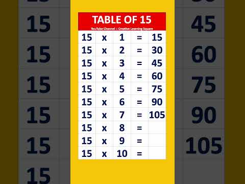 Table of Fifteen | #tableof15 #table2to20 #table2to10 #PahadaVideo #15kapahada #15katable