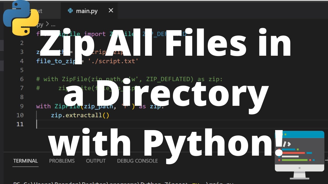 How to Zip All Files in a Directory in Python using ZipFile! Compressing Files in Python