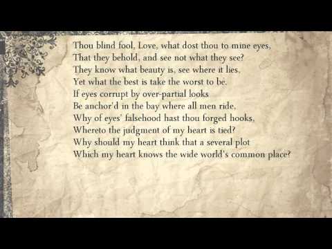 Sonnet 137: Thou blind fool, Love, what dost thou to mine eyes