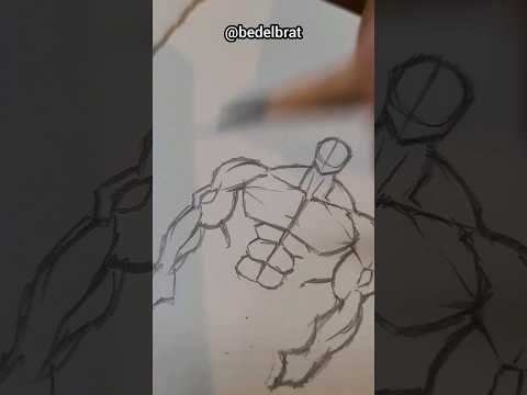 Drawing an UNREALISTICALLY MUSCULAR MALE BODY💀🔥! #anime #anatomy #tutorial