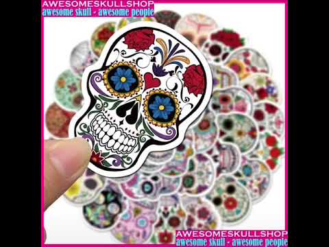 10/50/100 pcs Mexican Calaveras Sugar Skull Car Sticker Skateboard Laptop Luggage Decals Car Styling