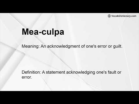 Mea-culpa Meaning