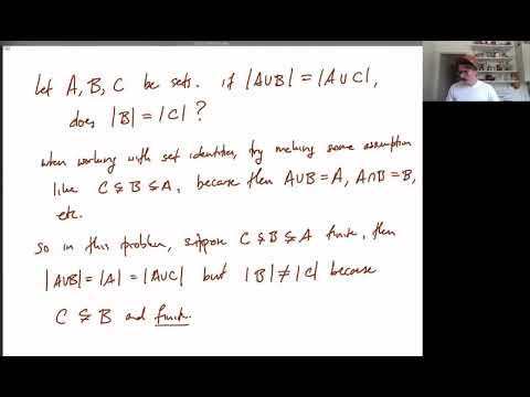 Review: Set Identities and Cardinality