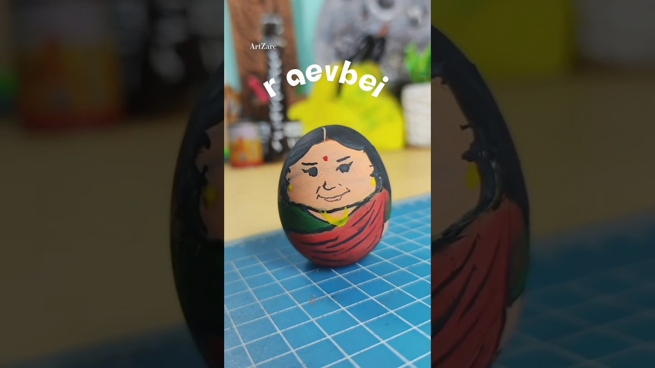 Making a human from egg 🥚 #diy #artandcraft #artzarc #eggart