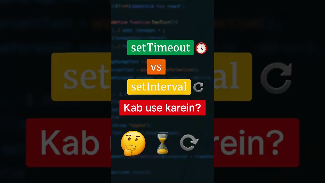 setTimeout vs setInterval in JavaScript Explained in 60 Seconds! | JS Short Tutorial. #coding #code