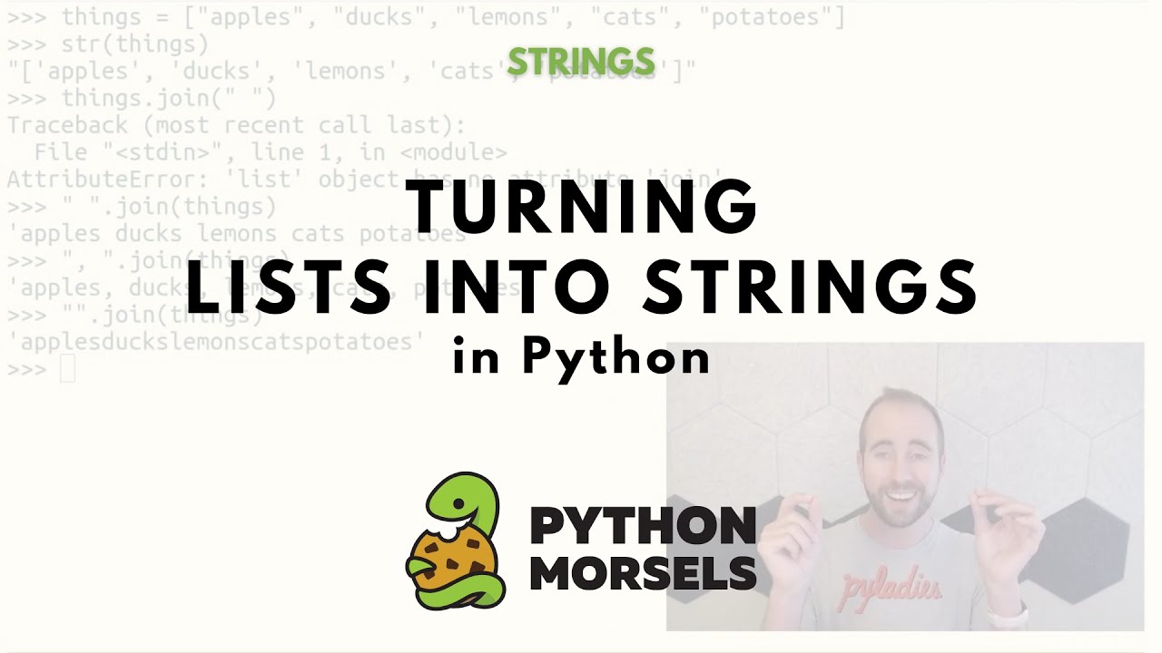 Turn a list into a string in Python with the string 