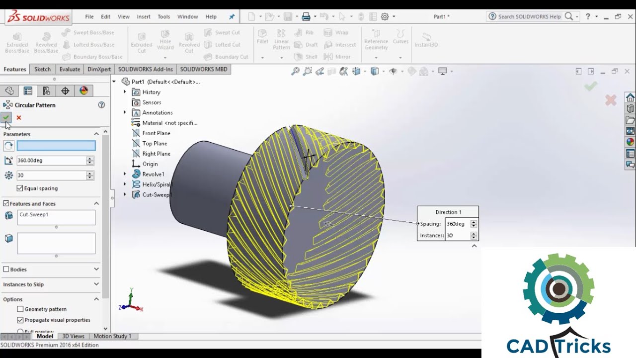 Solidworks Tutorial for beginners Exercise  46