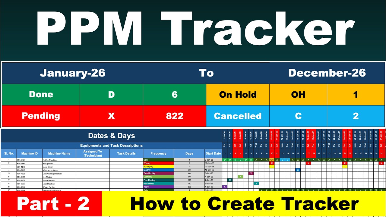 Create Your Own Preventive Maintenance Tracker in Excel 2026 / Excel