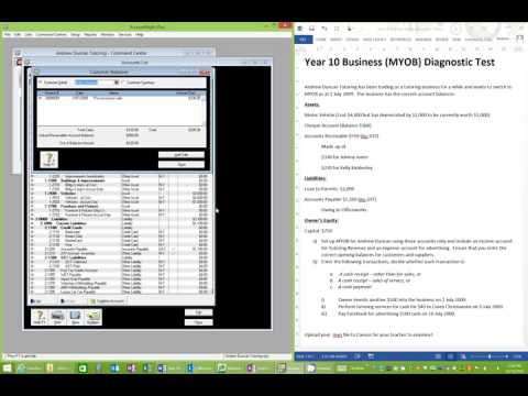 10BUS MYOB Diagnostic Entering opening balances inc customers and suppliers