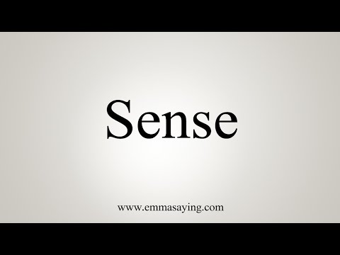 How To Say Sense