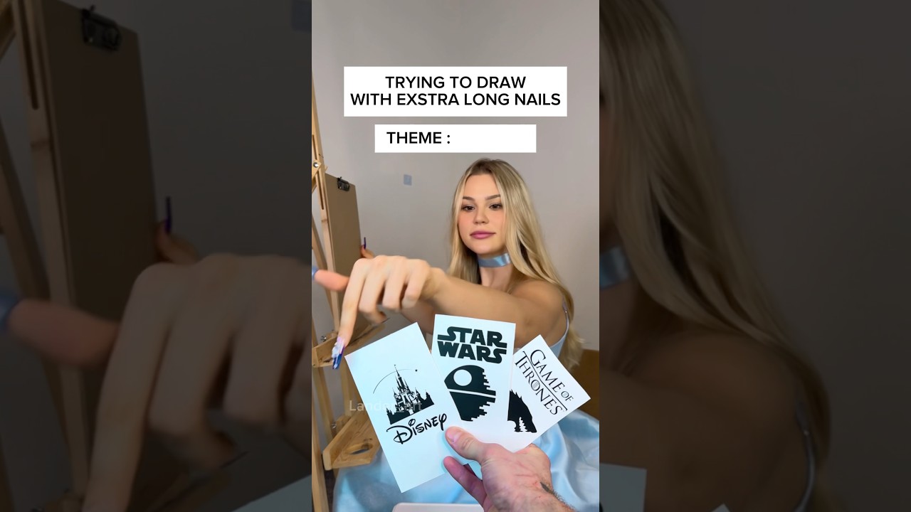 TRYING TO DRAW WITH EXTRA LONG NAILS💅 DID YOU FIND HIDDEN SYMBOL?🏰 #castle #art #short #painting