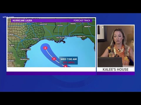 Latest WFAA weather update on Hurricane Laura as of 11 a.m. Tuesday