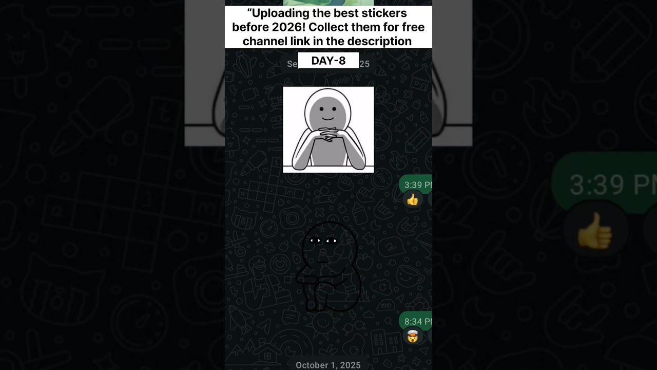 😎Day 8 | Collect Free WhatsApp Stickers Before 2026 🗿 #stickers #whatsappstickers #shorts