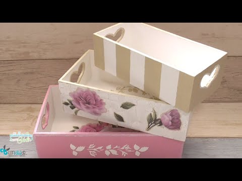 Cómo Decorar Cajas de Madera con Decoupage, Craquelado, Relieves, Plantillas y Pinturas