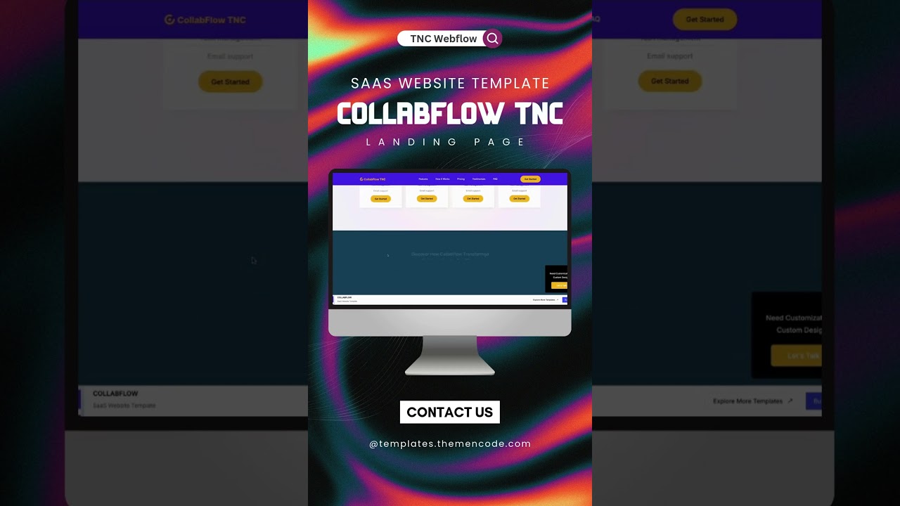 CollabFlow TNC Landing Page - SaaS Webflow Template