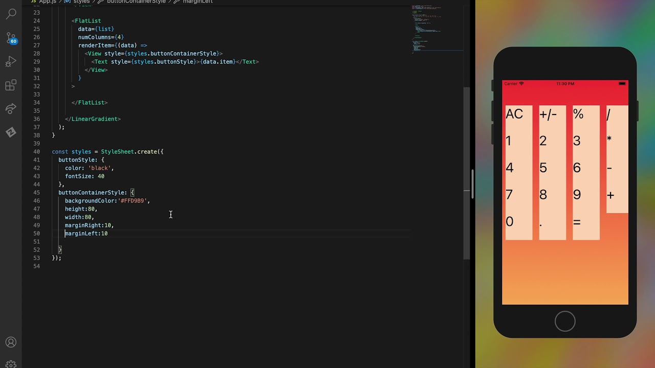 Calculator UI in React Native - Speed Code