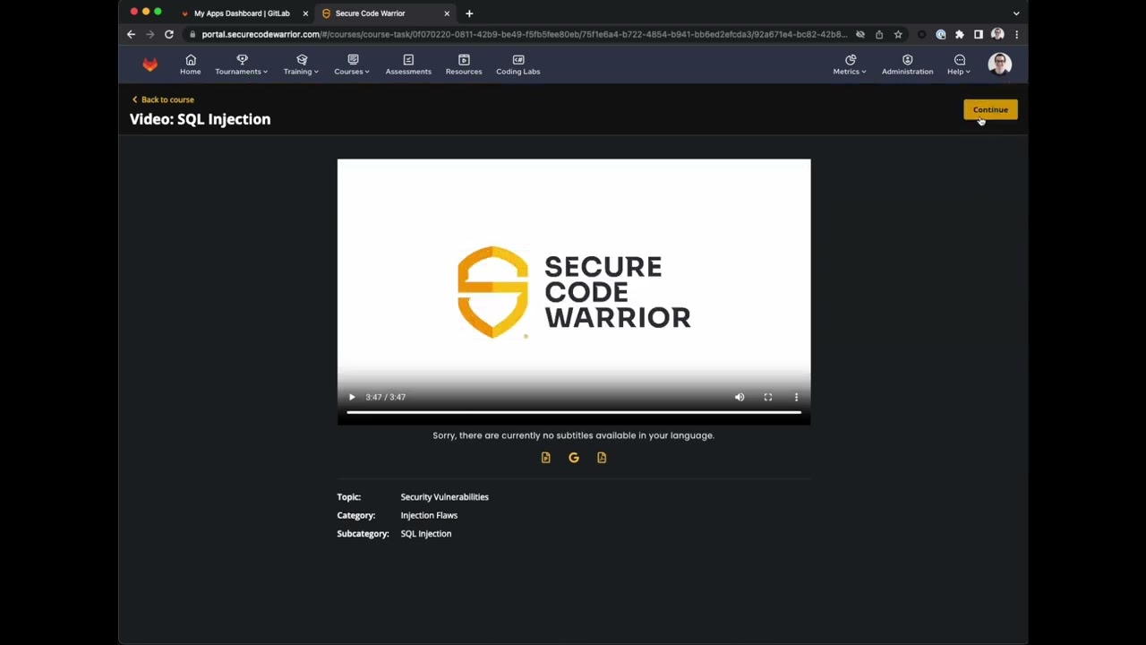 Mandatory Secure Code Training @ GitLab with Secure Code Warrior