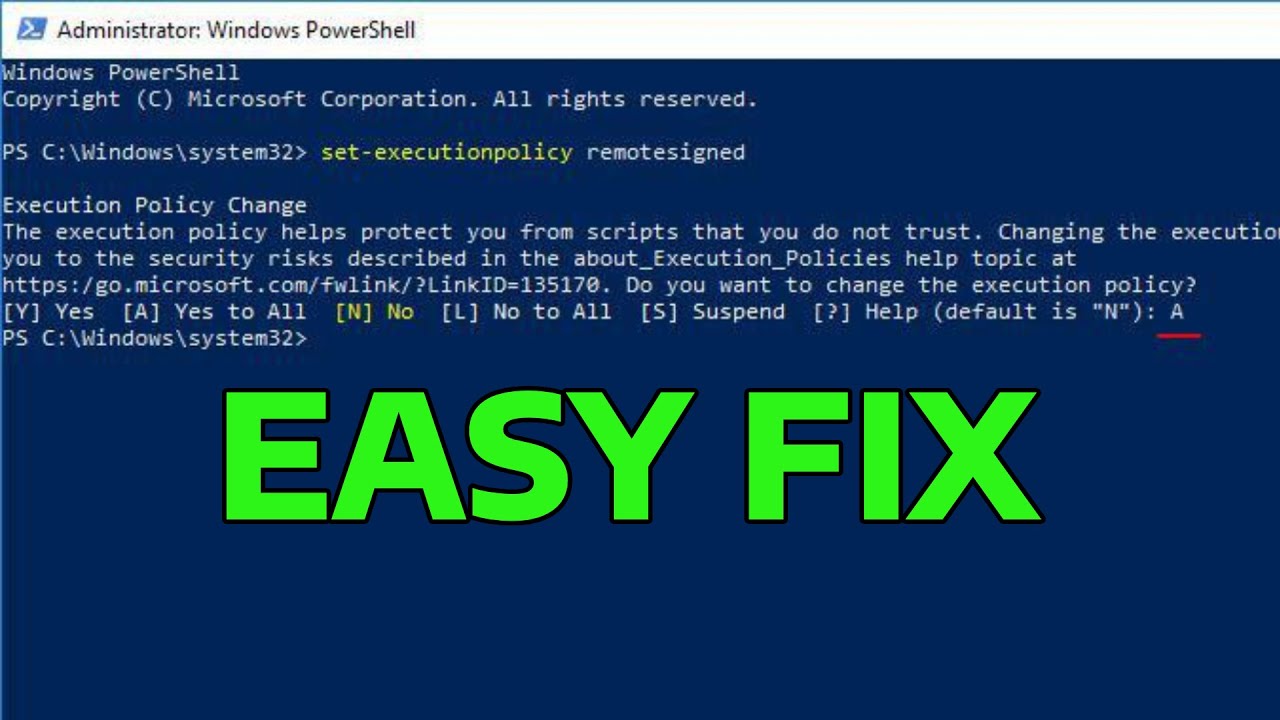How To Fix Running Scripts is Disabled on This System in Powershell